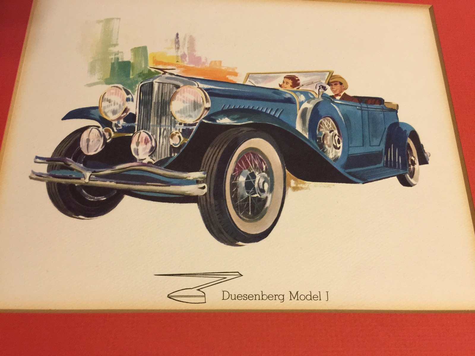 Duesenberg Model J Coupe Vintage Drawing Print 9 X 12" Matted | eBay