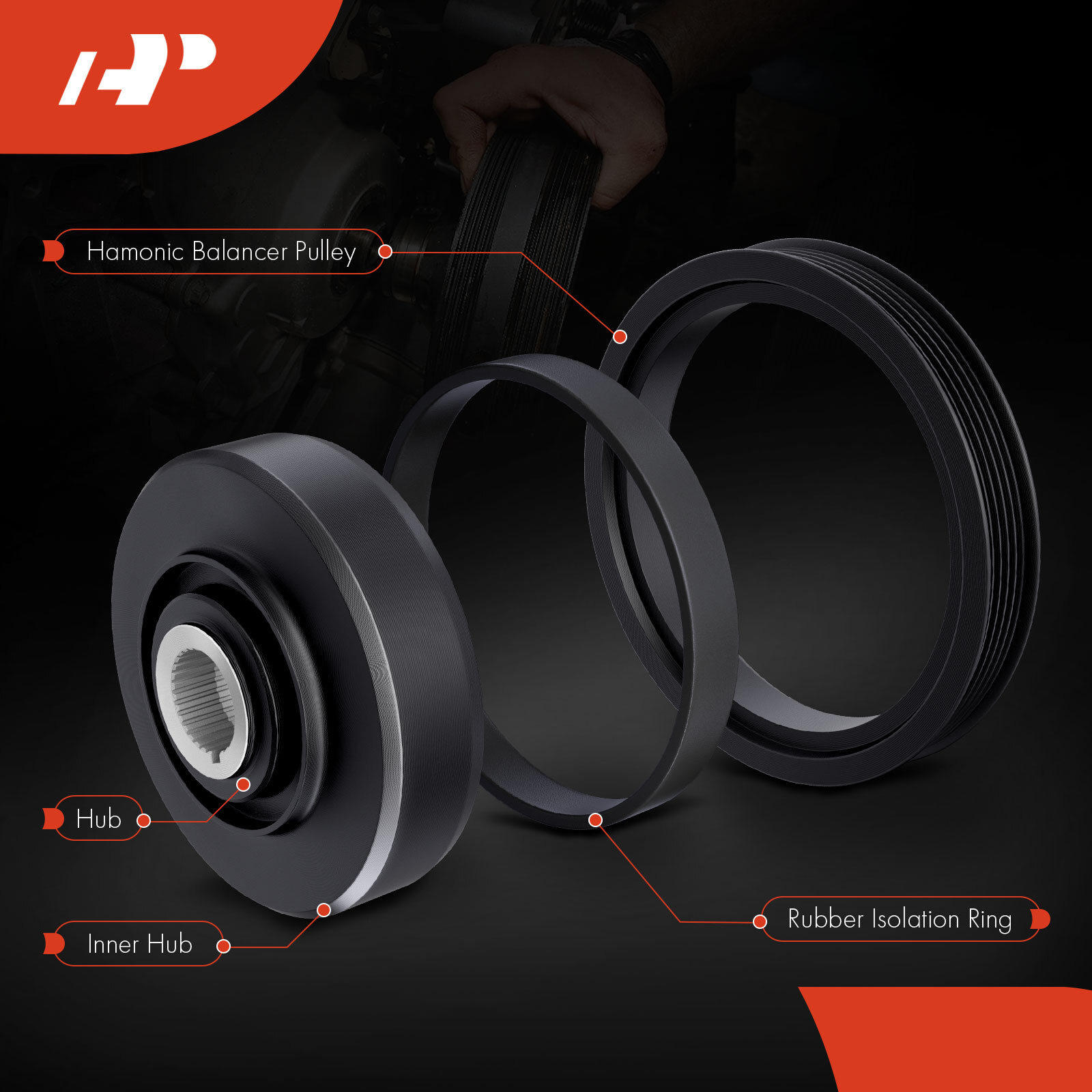 Engine Harmonic Balancer for Hyundai Genesis Coupe 2010 2011 2012 2013 ...