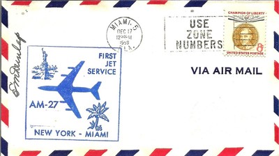 First Jet Airmail Flight Miami - New York 17 Dec 1959 AAMC#J371 | eBay