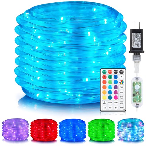66ft 200 LED Rope Lights Outdoor, Waterproof 16 Colors Changing String ...