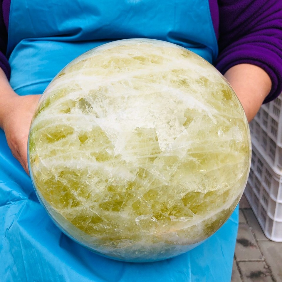 29.26LB Natural Yellow crystal ball Quartz Citrine sphere Mineral ...