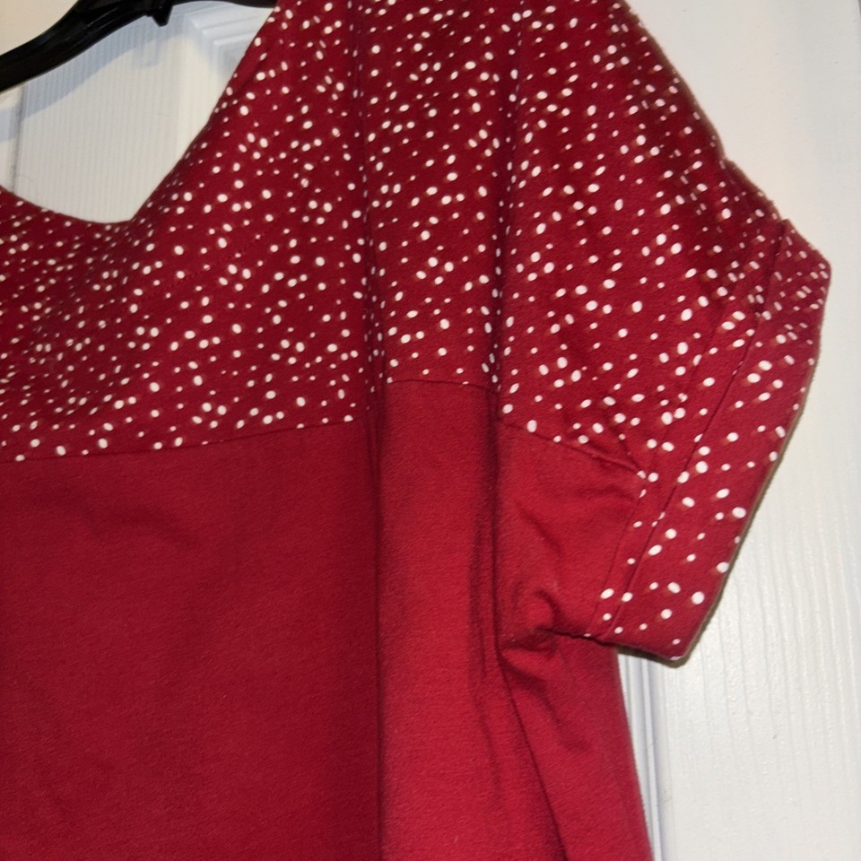 Women's Red Pullover Top With White Splatter Print On Top Coral Bay ...