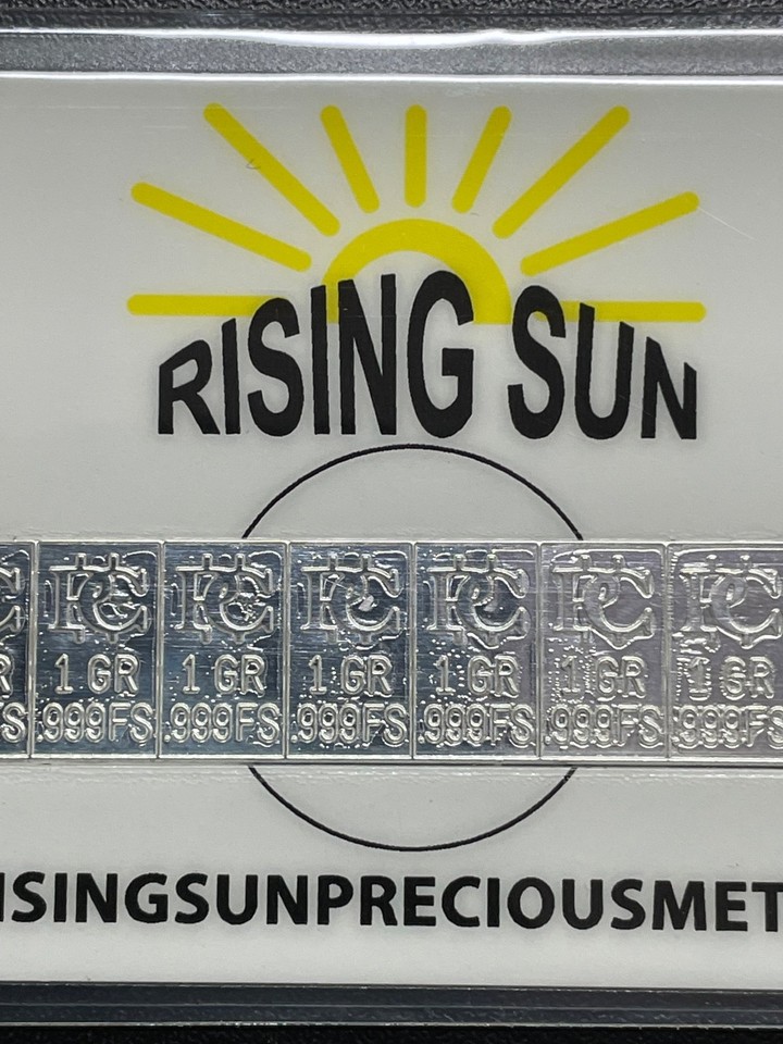 Lot of (40 Grains), SILVER, fractional silver bars, Rising Sun Precious ...