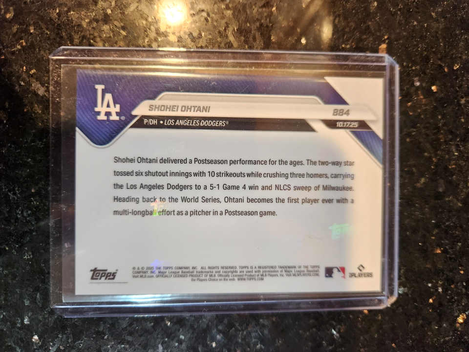 2025 Topps Now Shohei Ohtani Game for the Ages NLCS 10/17 Dodgers #884 ...