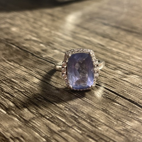 UTC 925 Sterling Silver Thailand Blue Sapphire & CZ Unisex Ring Halo | eBay