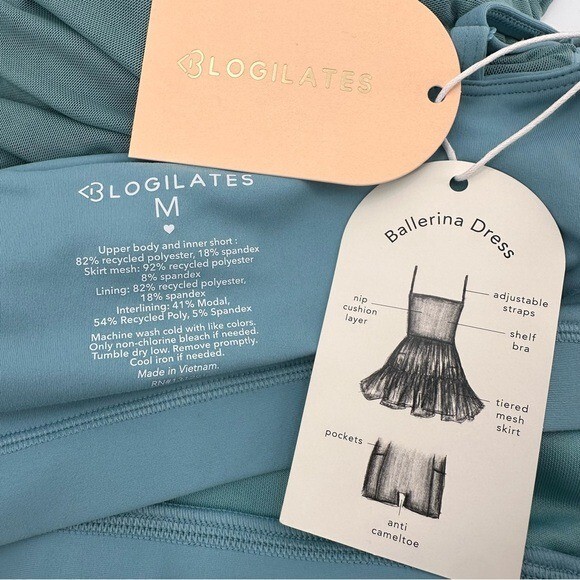 Blogilates Teal Ballerina Skort Dress Size Medium NEW | eBay