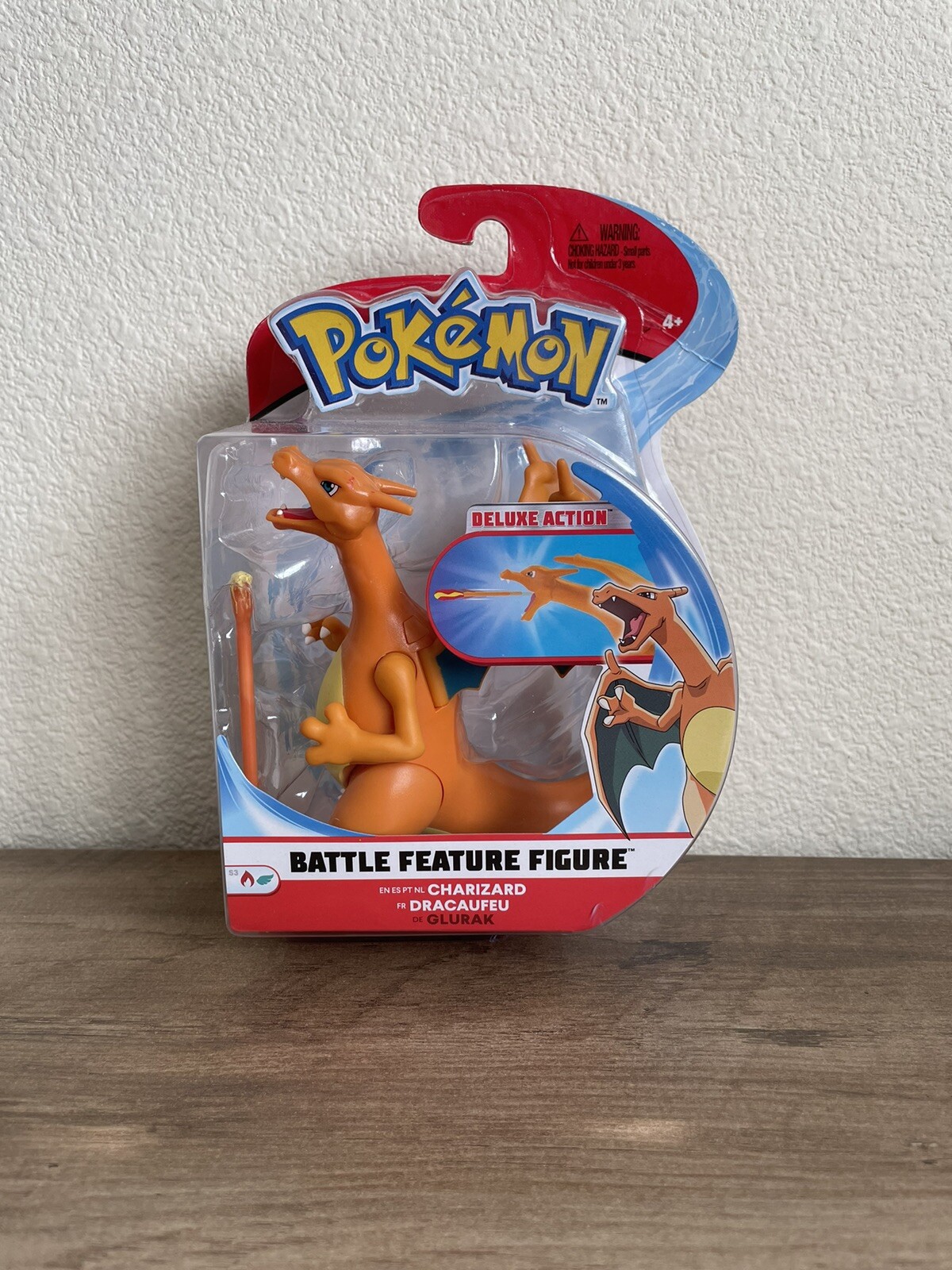 Pokemon CHARIZARD 4.5” Battle Feature Figure Deluxe 2021 Jazwares NEW ...