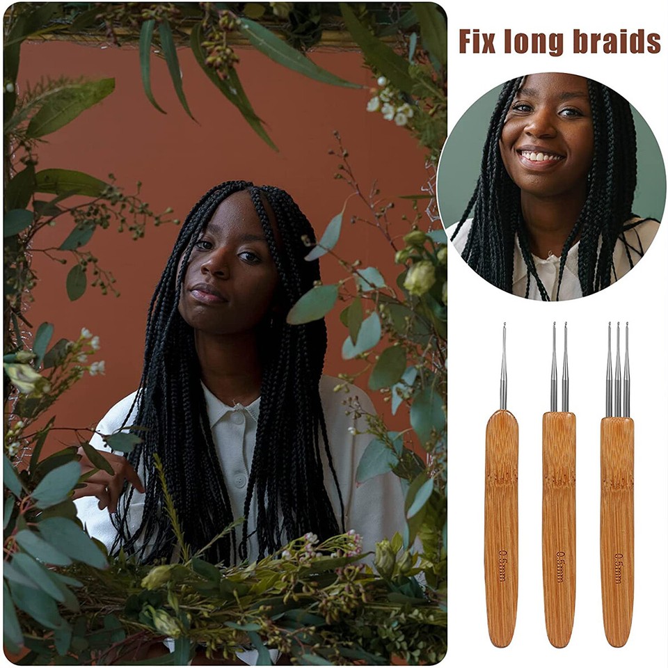 5Pcs Dreadlock Crochet Hook Tool Kit Braid Hair Dreadlocks Weaving ...