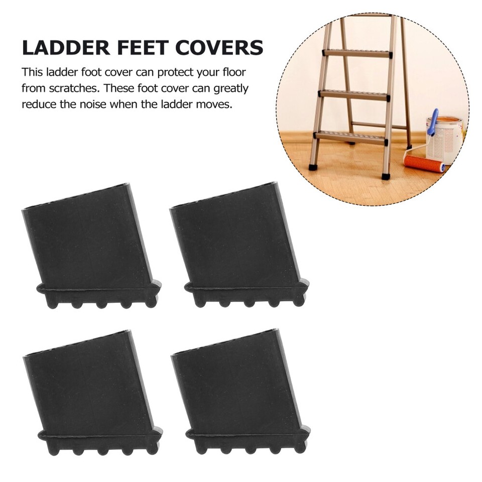 4 Pcs Ladder Leg Caps Feet Protectors Non-slip Mat Covers Pads Rubber ...