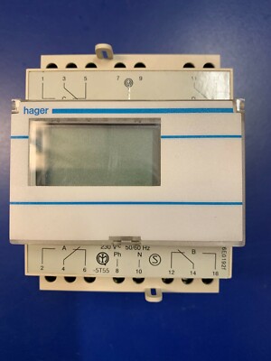 Hager EG400 Din Rail Digital Timer 4 Channel Weekly & Annual Yearly ...