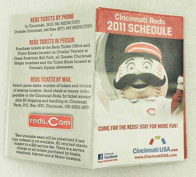 2011 Cincinnati Reds Baseball Pocket Schedule-reds.com | eBay