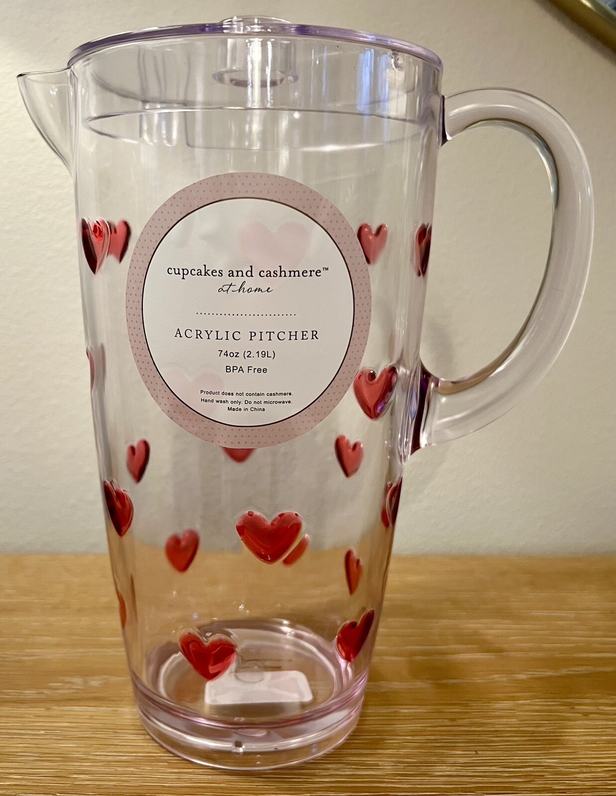 Cupcakes and Cashmere At Home Clear Valentines Day Red Heart Acrylic ...