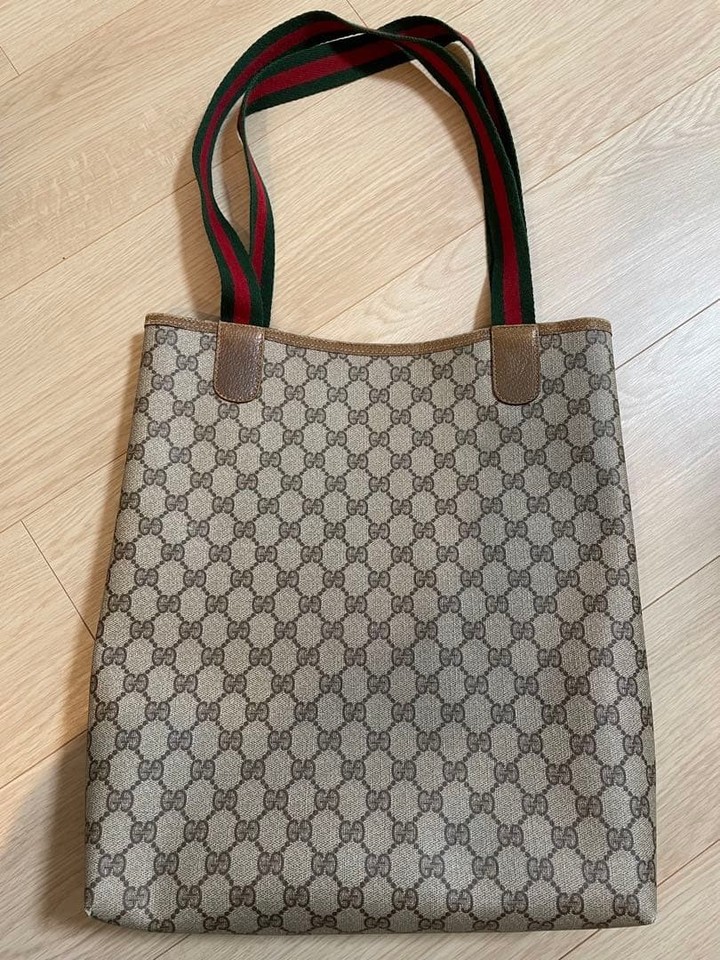 GUCCI tote Bag Sherry Line GG pattern Old Gucci Color Brown good ...