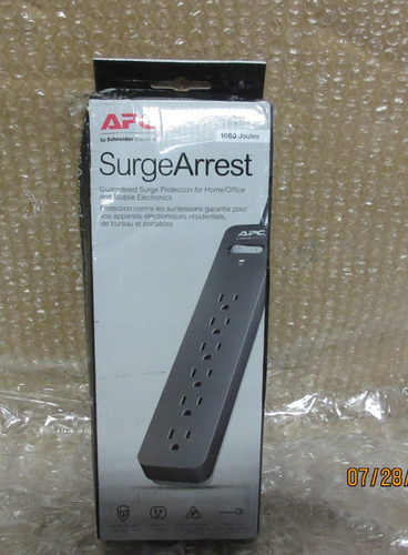 APC SurgeArrest PE66 6-Outlet Surge Protector Power Strip 1080 Joules ...