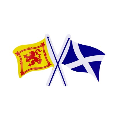 Scottish Saltire Crossed Lion Rampant Flags Car Bumper Sticker ...