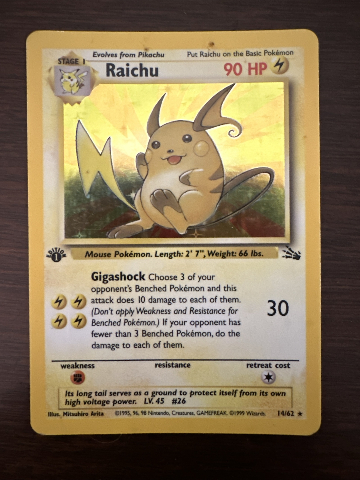Pokémon TCG Raichu Fossil 14/62 Holo 1st Edition Holo Rare | eBay