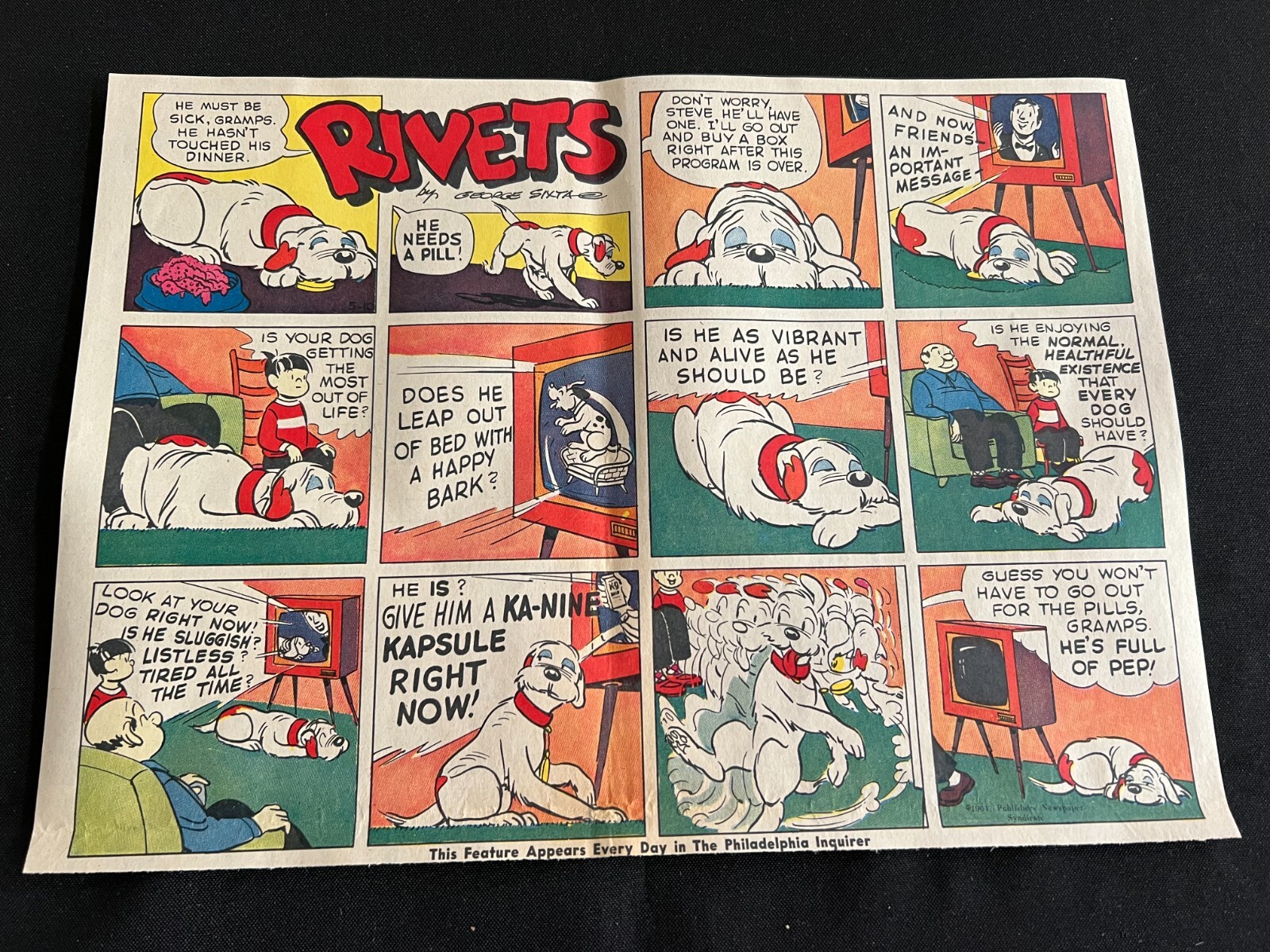 #H10n RIVETS by George Sixta Sunday Half Page Comic Strip May 10, 1964 ...