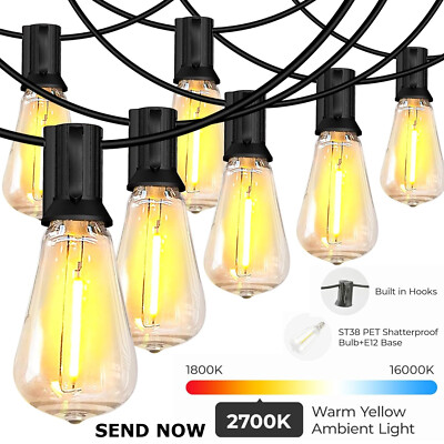 LED Outdoor String Lights, UL Listed Waterproof Connect Lights,ST38 ...