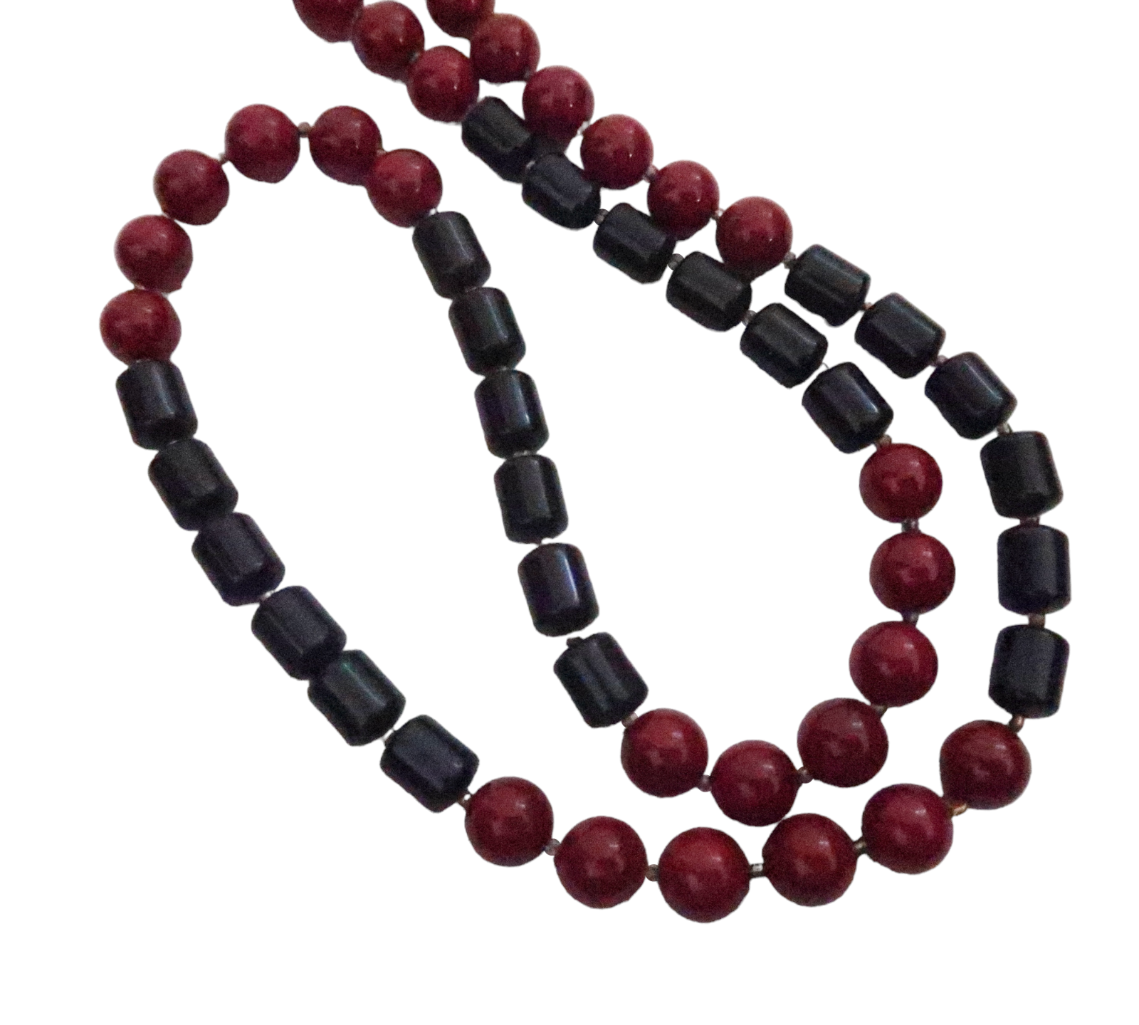 Black & Red Ceramic bead necklace | eBay