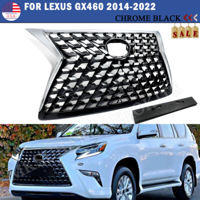 For 2014-2022 Lexus GX460 Front Grille New Upgrade Luxury Chrome Black ...