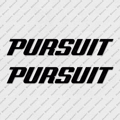 PURSUIT BOAT LOGO BLACK DECALS STICKERS Set of 2 12" LONG | eBay