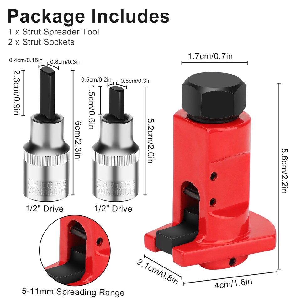 3PCS Universal Suspension Strut Spreader 5-11 mm Strut Sockets Tool Set ...