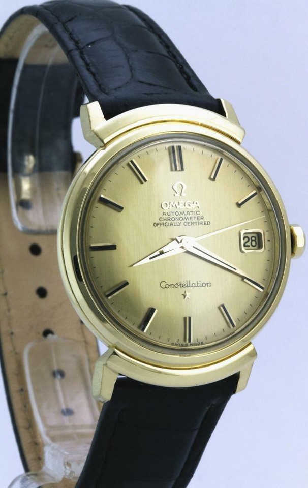 Vintage Omega Constellation Chronometer Grand Luxe 18K Gold Automatic ...