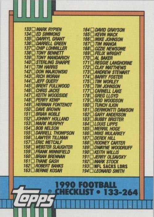 1990 Topps - Checklist #498 for sale online | eBay