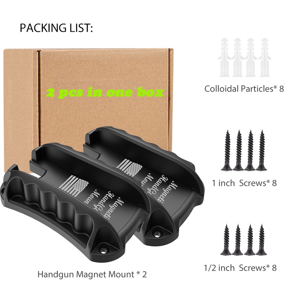 2-Pack Fast Draw Gun Magnet Mount Magnetic Gun Rack Holster Concealed ...