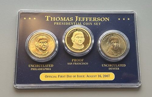 2007 Thomas Jefferson Gold Dollar PDS, 1st Day of Issue by Littleton ...