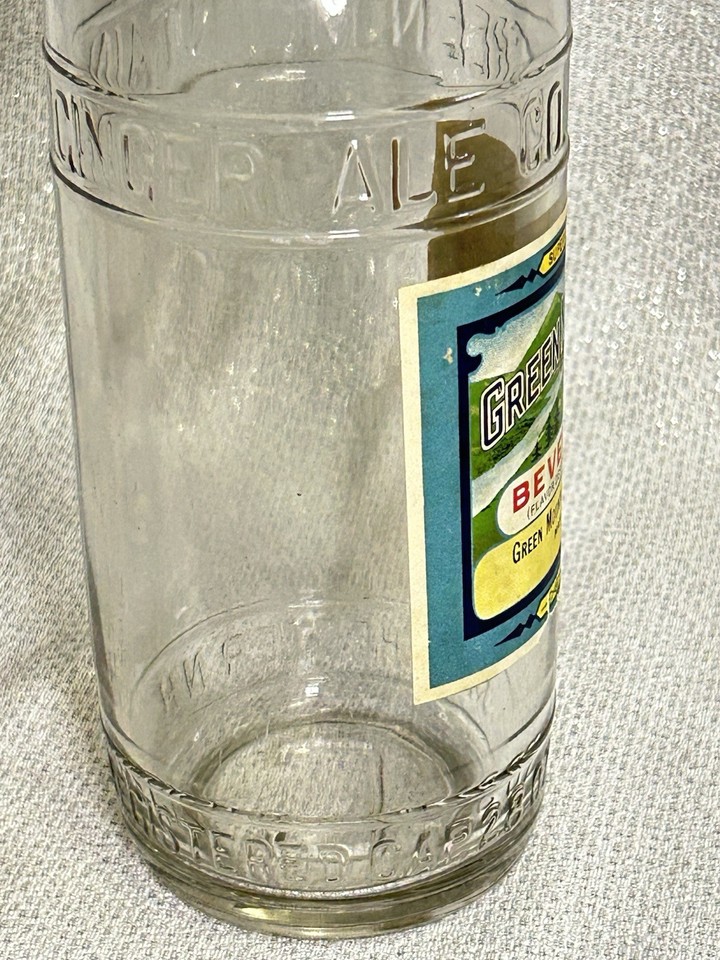 Vintage Ginger Ale Green Mountain Ginger Ale 28 oz. Bottle Manchester ...
