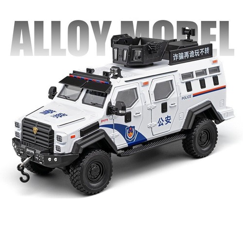 1:24 Alloy Police Armored Off-Road Diecast Car Model With Sound Light ...