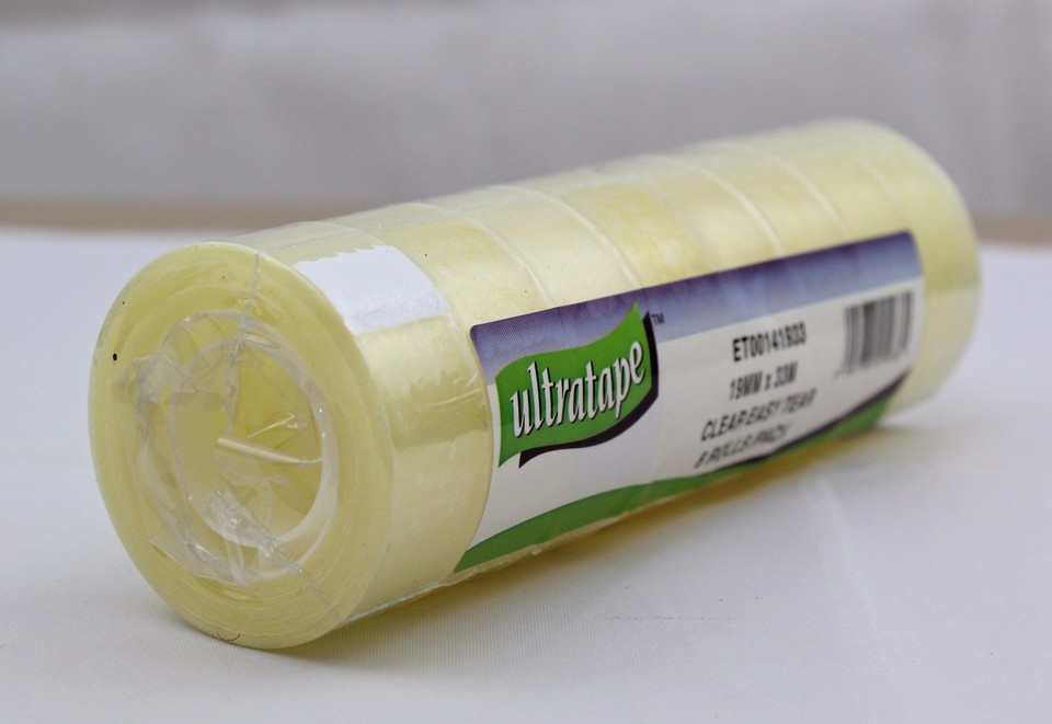 8 x Cellotape Rolls Ultratape 19mm x 33 Metres Clear Selotape Packing ...