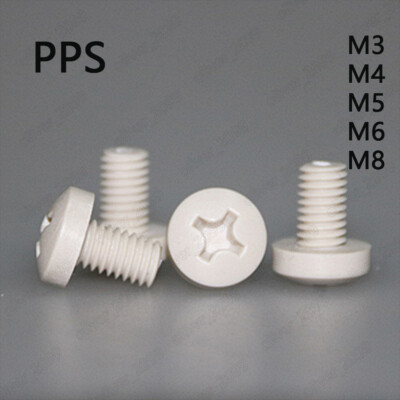 PPS Polyphenylene Sulfide Plastic Phillips Cross Pan Head Screws M3 M4 ...