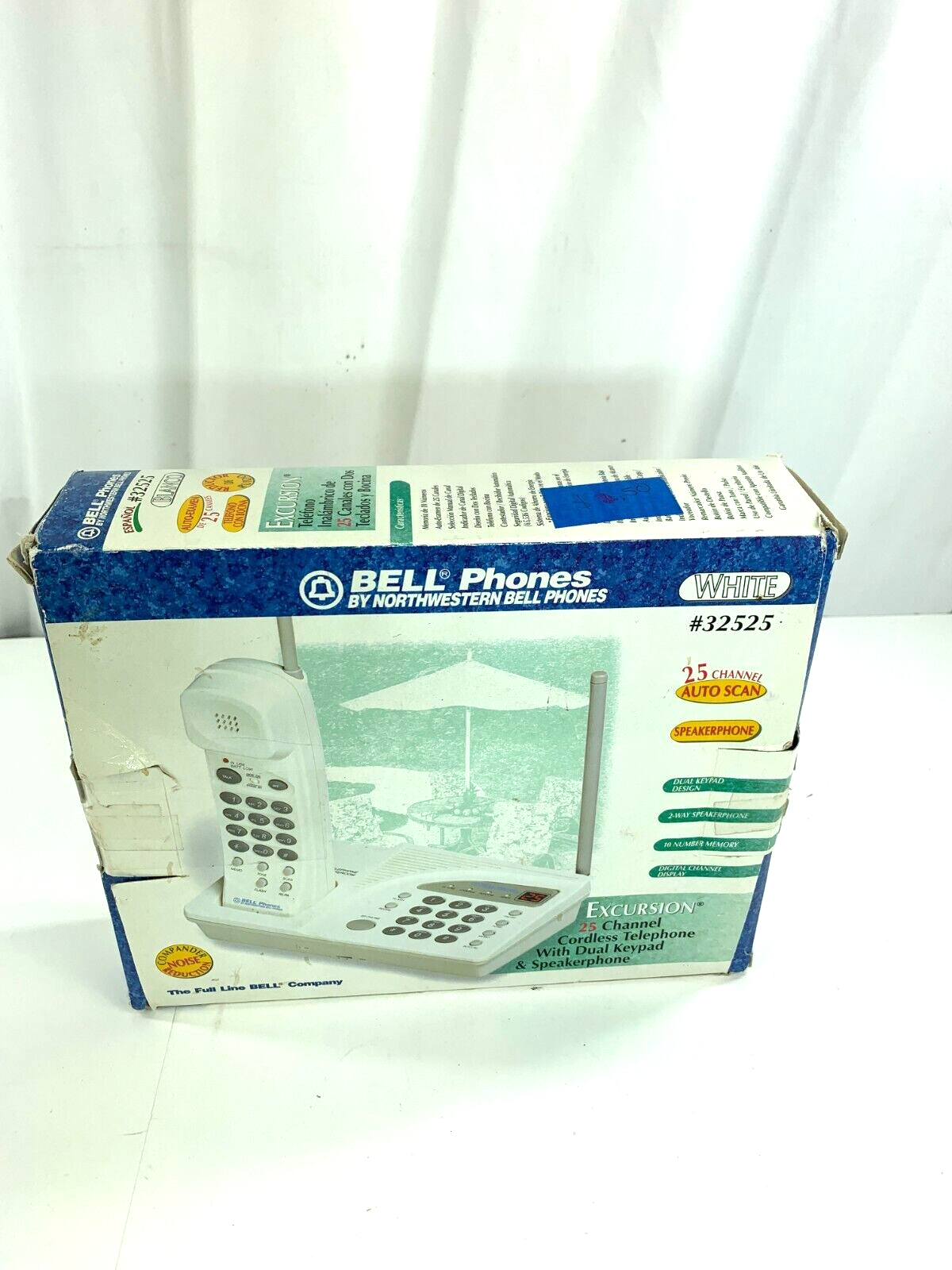 Bell Phones #32525-1 Rare Wireless 25 Channel Cordless Telephone White ...
