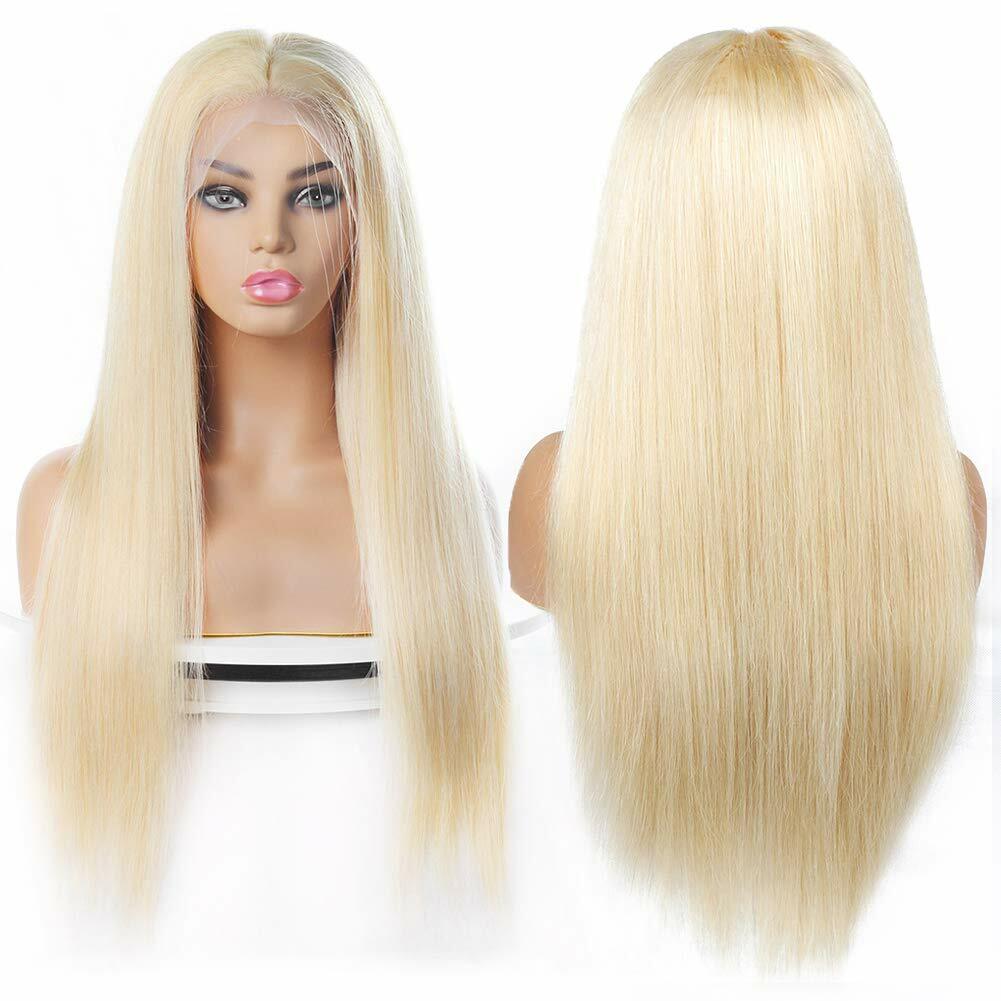 613 Blonde PrePlucked Remy Human Hair 13x4x1" T Part Lace Front Wig 150 ...