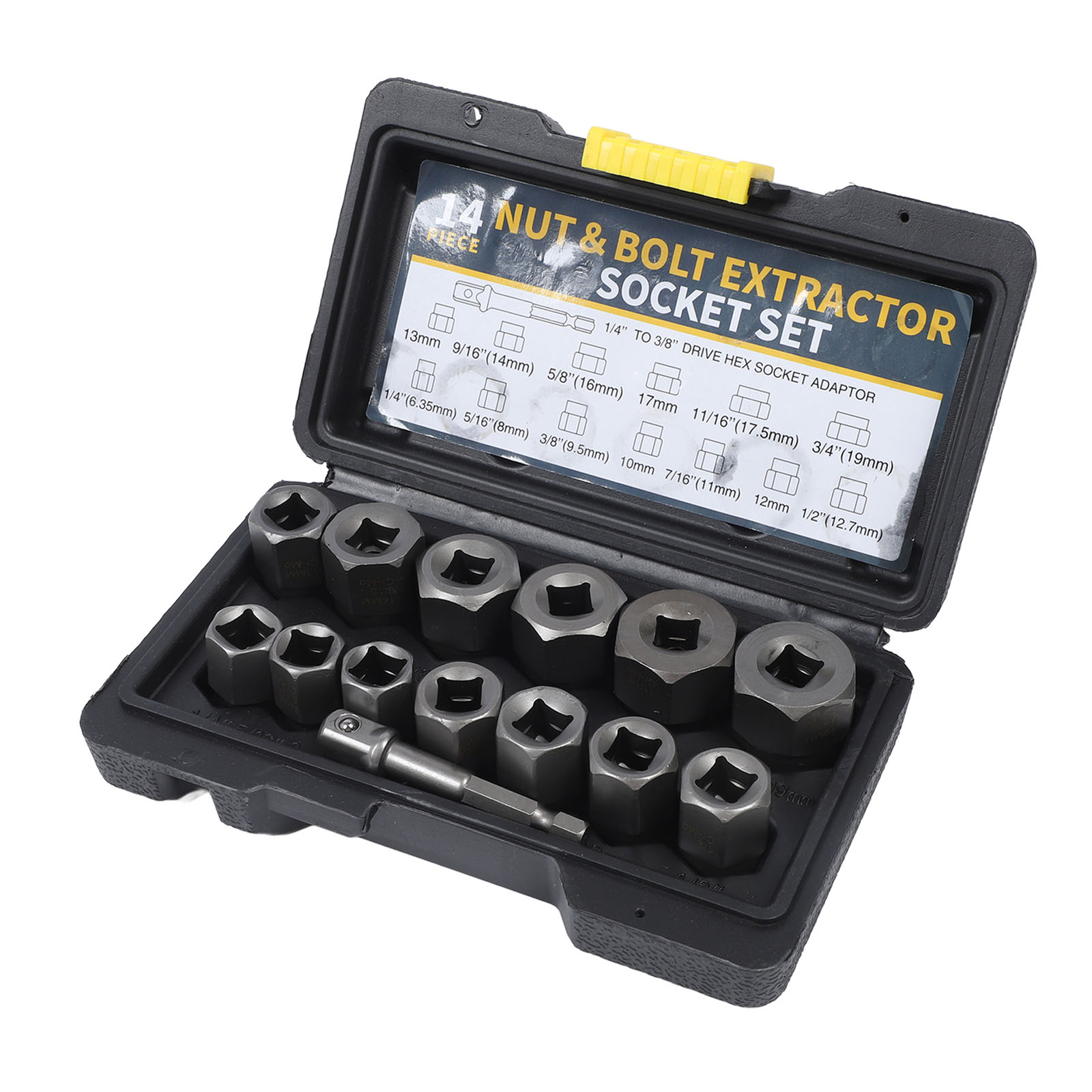 AGS 14PCS Bolt Nuts Extractor Socket Set Chrome Molybdenum Steel ...