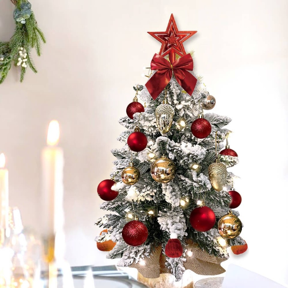 2ft Mini Christmas Tree With Light Artificial Small Tabletop Christmas ...