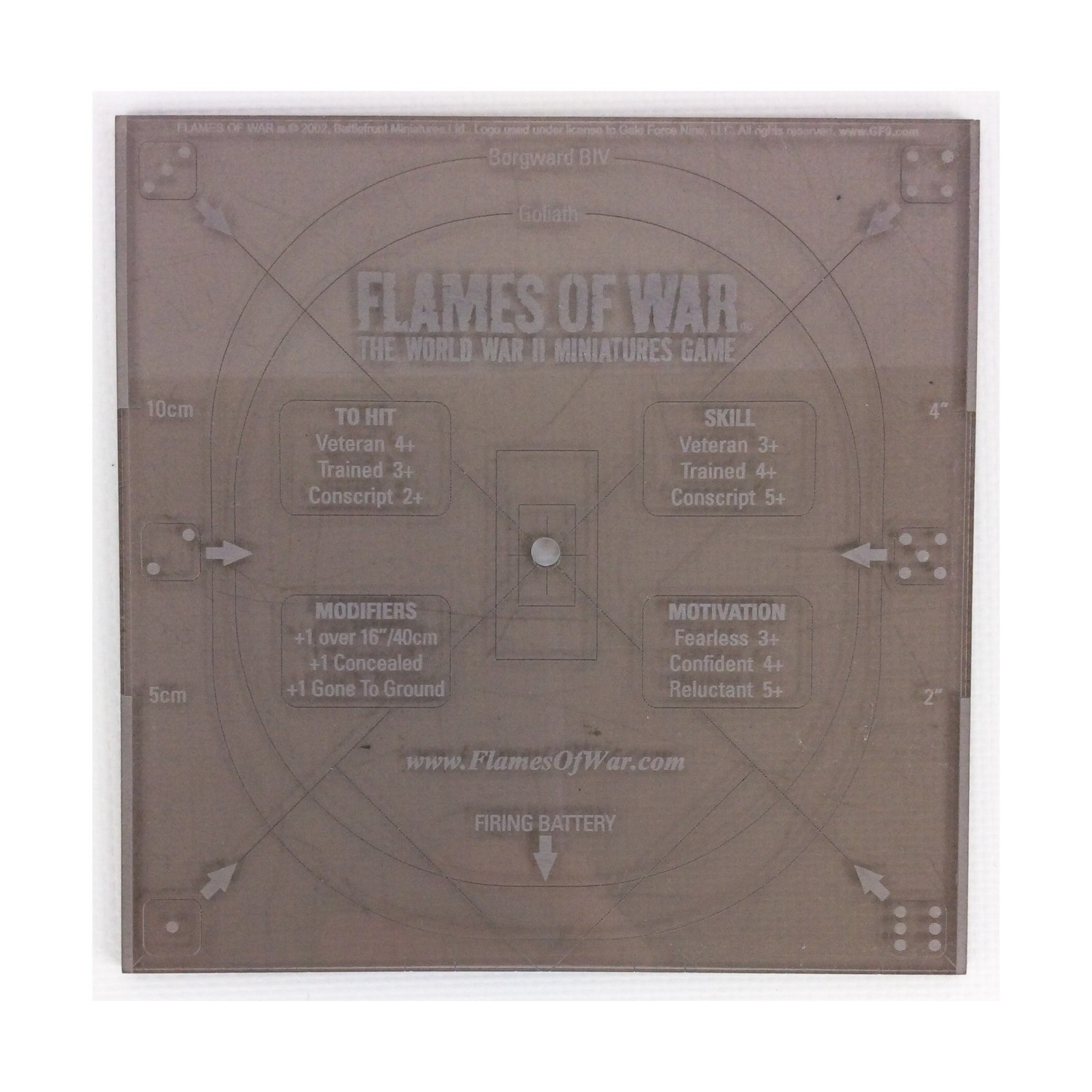 GF9 Flames of War Artillery Template (2002 Template) EX | eBay