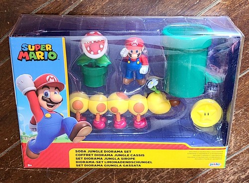 Super Mario: SODA JUNGLE Diorama Set w/Mario/Piranha Plant/Baby Wiggler ...