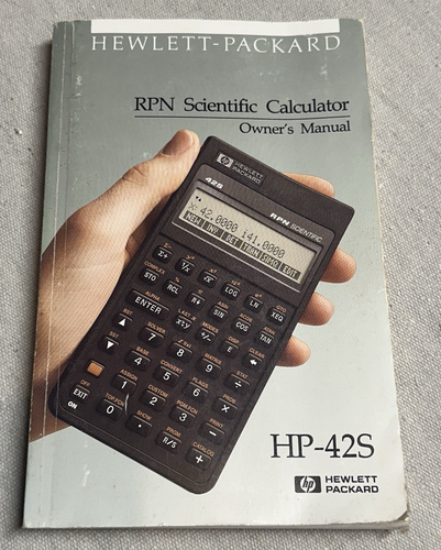 Hewlett Packard HP-42S RPN Scientific Calculator Owners Manual Edition ...