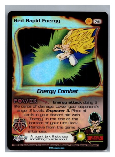 1x DBZ CCG RED RAPID ENERGY 76 HOLO FOIL UNCOMMON FUSION SAGA DRAGON ...