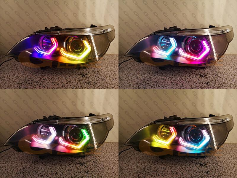 For BMW E60 E61 Concept M4 Iconic Style Dynamic RGB LED Angel Eyes Halo ...