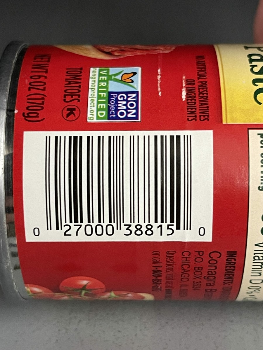 Hunts Tomato Sauce Barcode