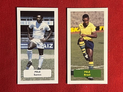 PELE FOOTBALL-SOCCER CARDS BRAZIL & SANTOS CARDS-RARE UK ISSUE-2 LOT ...
