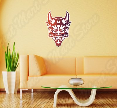 Devil Satan Face Evil Demon Lucifer 666 Wall Sticker Room Interior ...