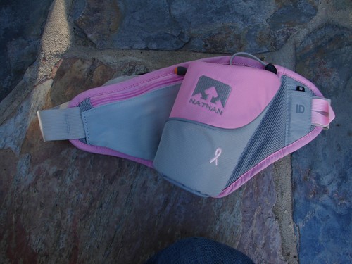 Nathan Pink/Gray Running Belt Fanny Pack Water Bottle Holder Zip Pocket ...