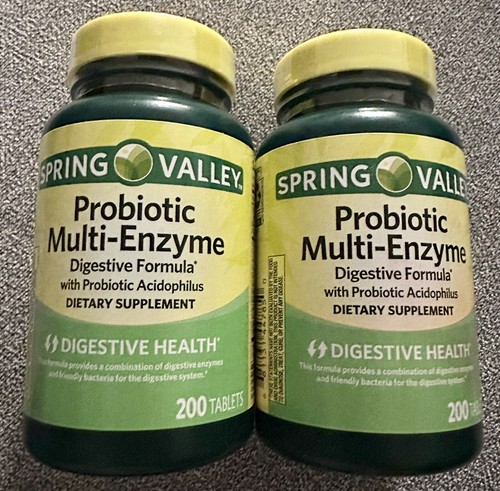 Spring Valley Probiotic Multi-Enzyme Digestive Formula Tablets, 400 ...