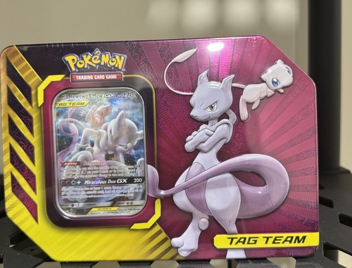 Pokemon Tag Team GX Tin Mewtwo & Mew 2019 Sun & Moon New and Sealed ...