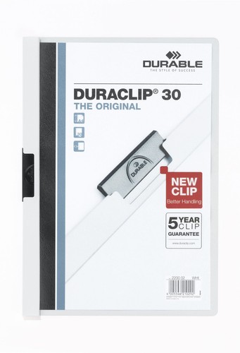 Durable DuraClip 2227-02 Clip File for 1-30 Sheets A4 - White (Pack of ...